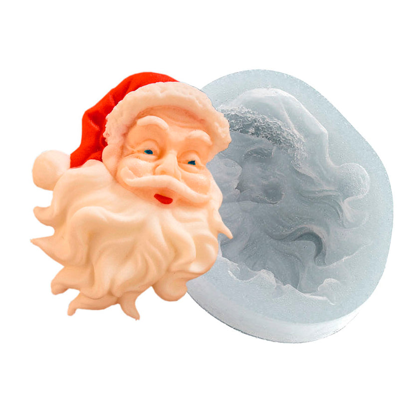 Christmas Santa Claus Face Silicone Mold Richly Detailed Design Cake C ...