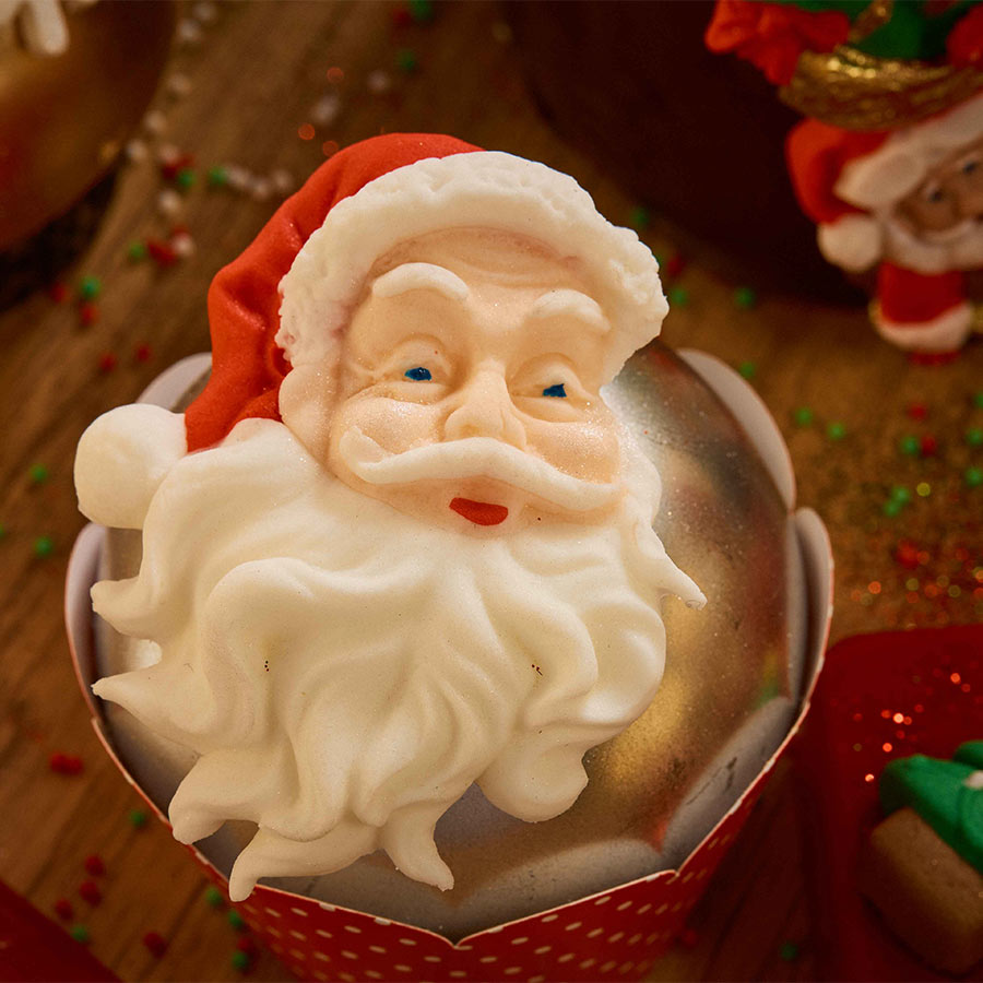Christmas Santa Claus Face Silicone Mold Richly Detailed Design Cake C ...